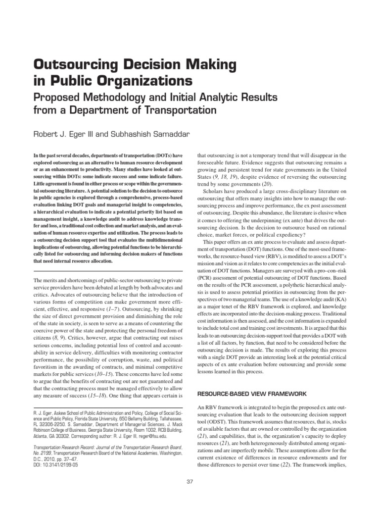 Eger 2010 | PDF | Outsourcing | Economies