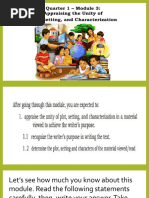 English: Appraising The Unity of Plot, Setting, and Characterization | PDF | Plot (Narrative)