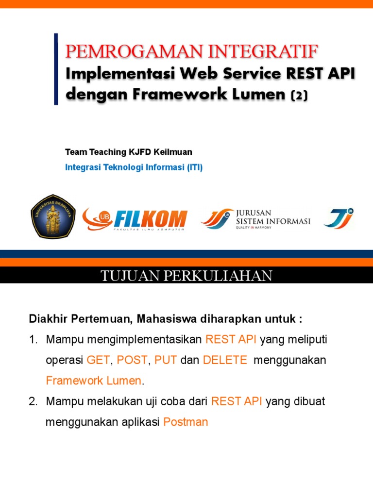 (PPT) Implementasi Web Service REST API Dengan Framework Lumen | PDF