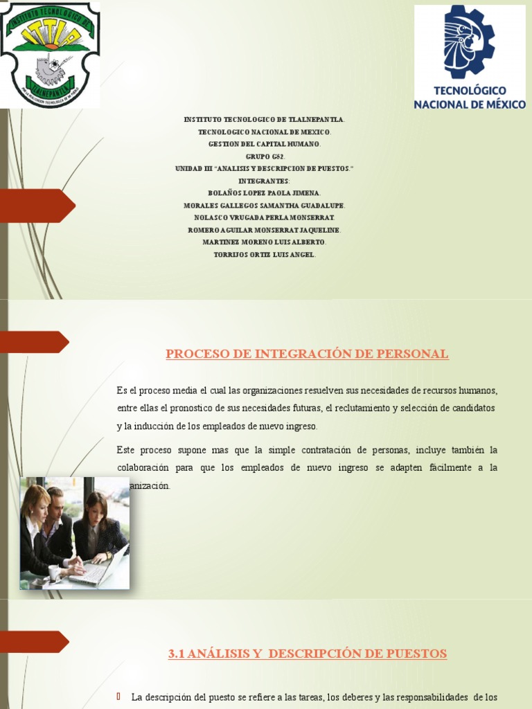 3.1 Analisis y Descripcion de Puestos | Descargar gratis PDF | Gestión de recursos humanos ...