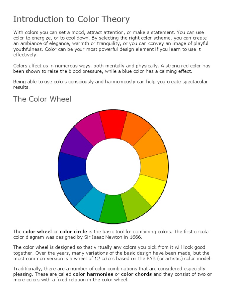 Introduction To Color Theory | PDF | Light | Qualia