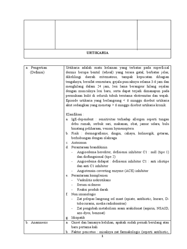 Interna-Ppk Tatalaksana Urtikaria | PDF