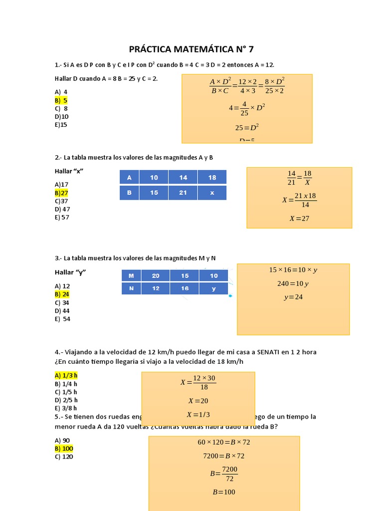 Práctica Matemática N 7 | PDF