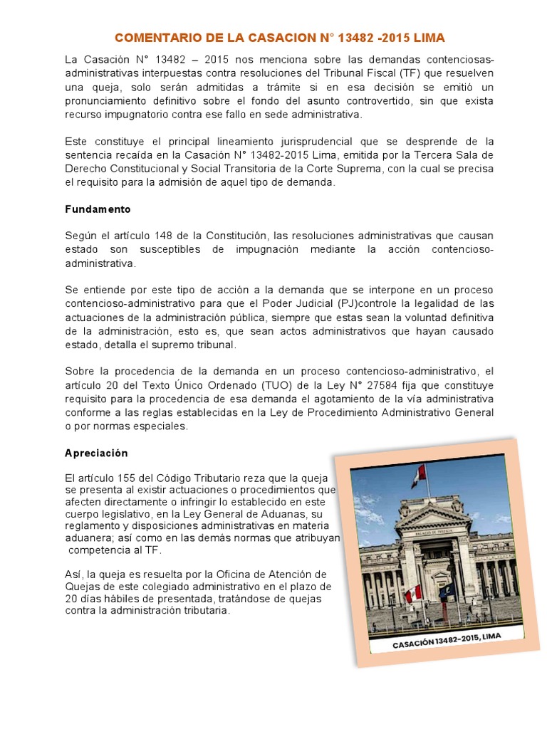 Comentario de La Casacion | PDF