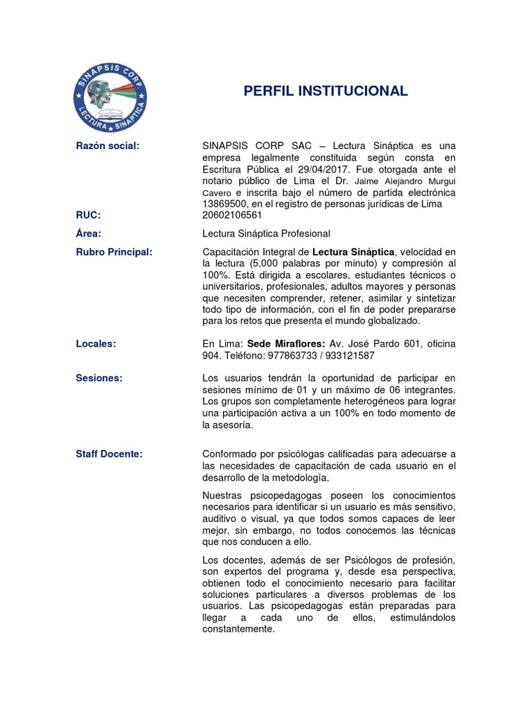 Perfil Institucional | PDF