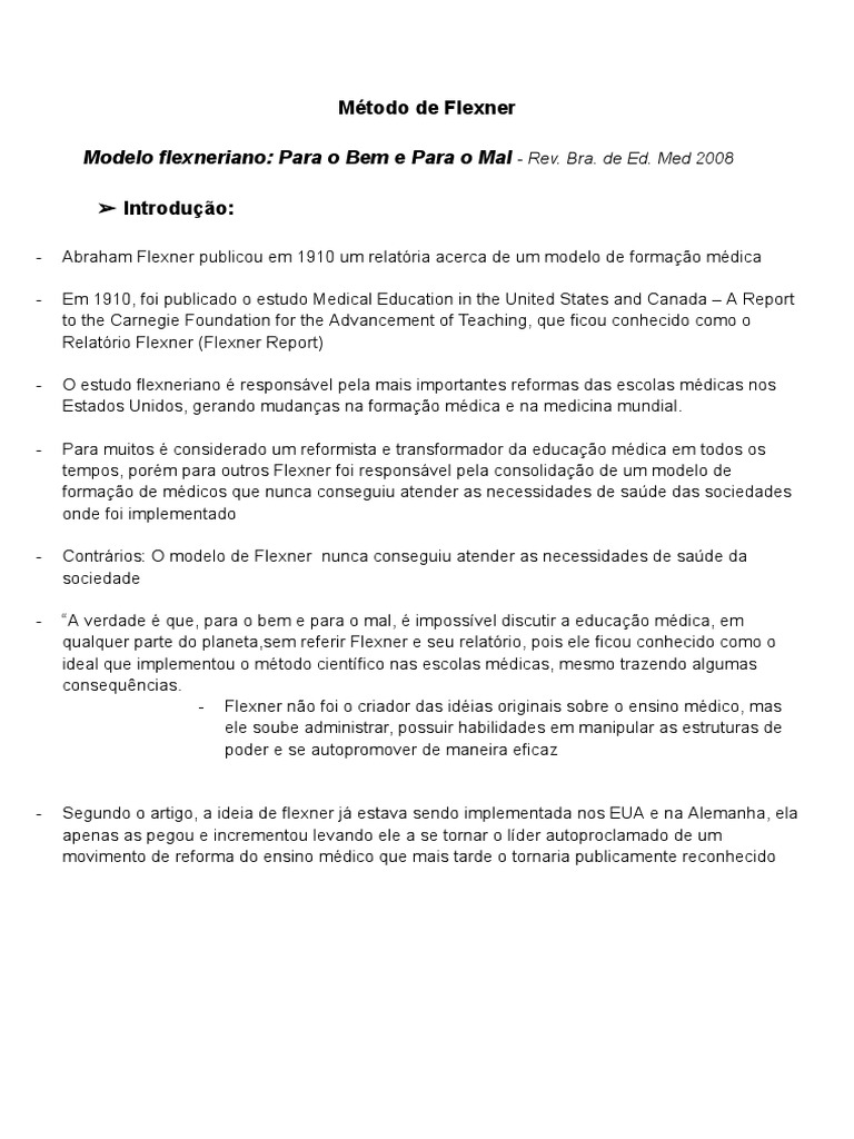 Métodos de Flexner | PDF | Educação Médica | Hospital