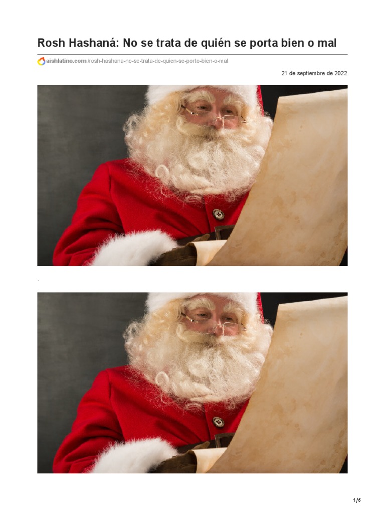 Rosh Hashaná No Se Trata de Quién Se Portó Bien o Mal | Descargar ...
