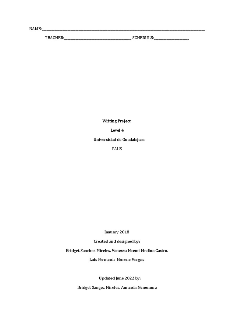 Level 4 - Writing Project - 2020B - Final | PDF | Essays | Brainstorming