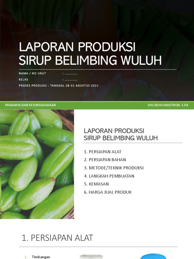 PDF Contoh Laporan Produksi Sirup Fix | PDF