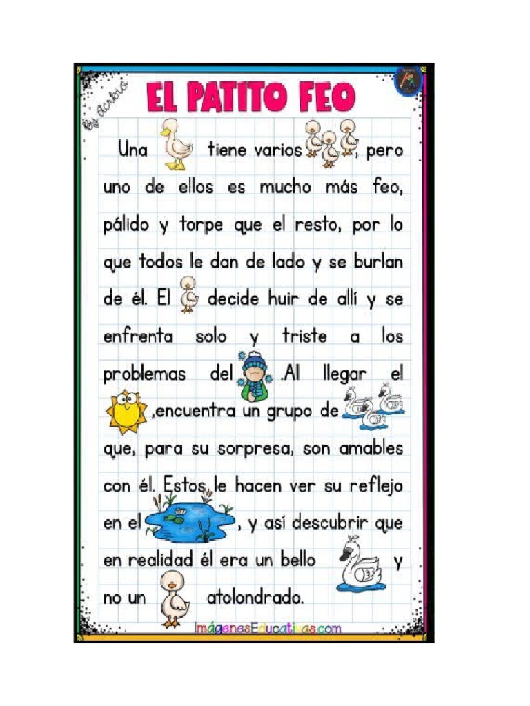 El patito feo con pictogramas | PDF