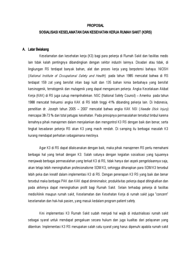 Tor Pelatihan K3 Rsia Az-Zahra Palembang | PDF