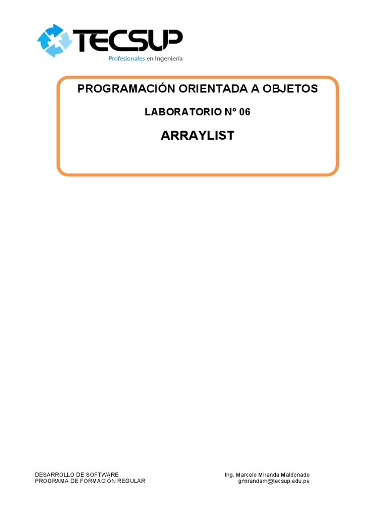 Java: Uso de ArrayList en POO | PDF | Programación de computadoras | Java (lenguaje de programación)