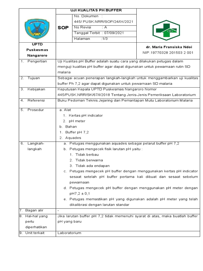 Sop Uji Kualitas PH Buffer | PDF