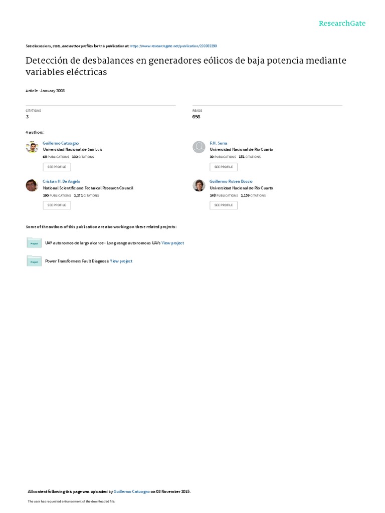 Desbalanceo en Una Turbina Eolica | PDF | Generador eléctrico | Frecuencia