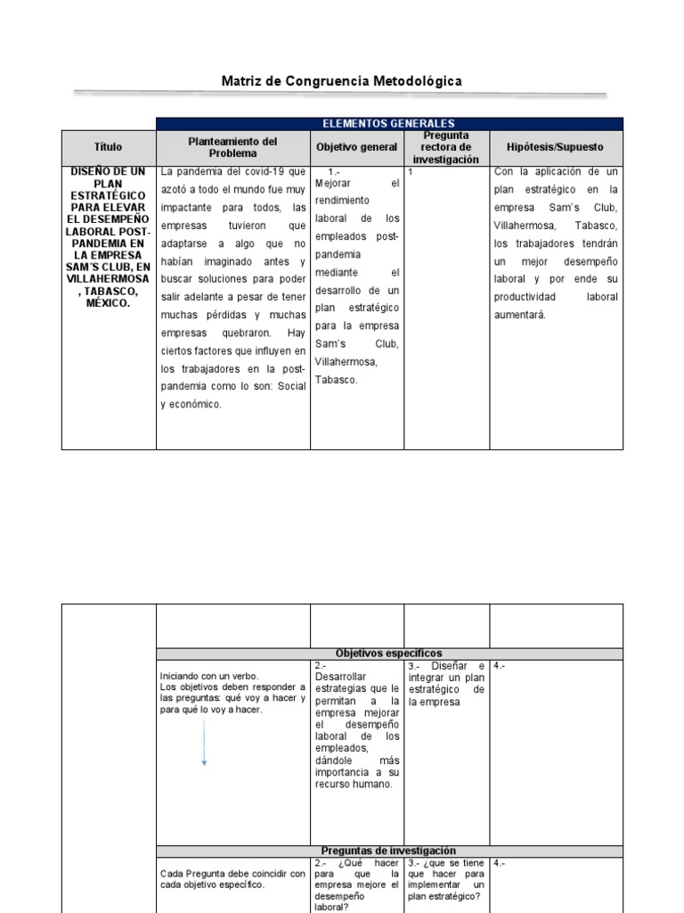 Esquema de Matriz de Congruencia Metodológica JITC | PDF | Business | Economias