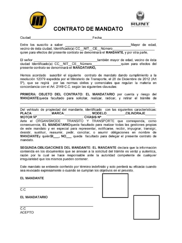 Contrato Mandato | PDF