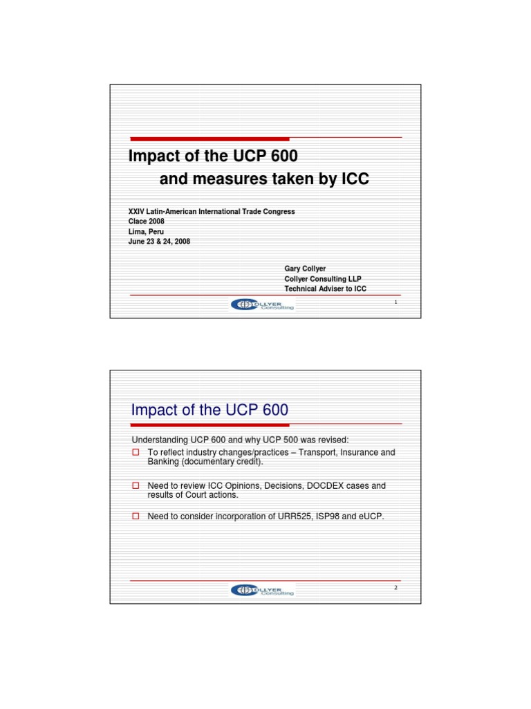 Impact of The UCP 600 and Measures Taken by ICC | PDF | Bill Of Lading ...