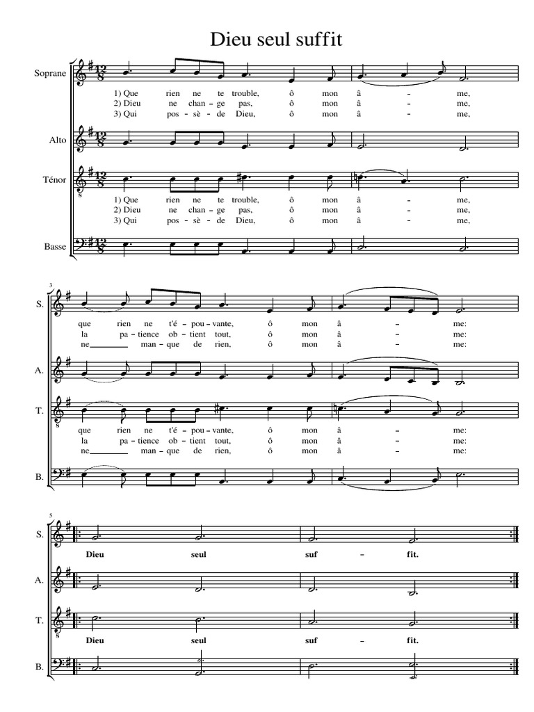 Dieu Seul Suffit | PDF | Chant | Musique vocale