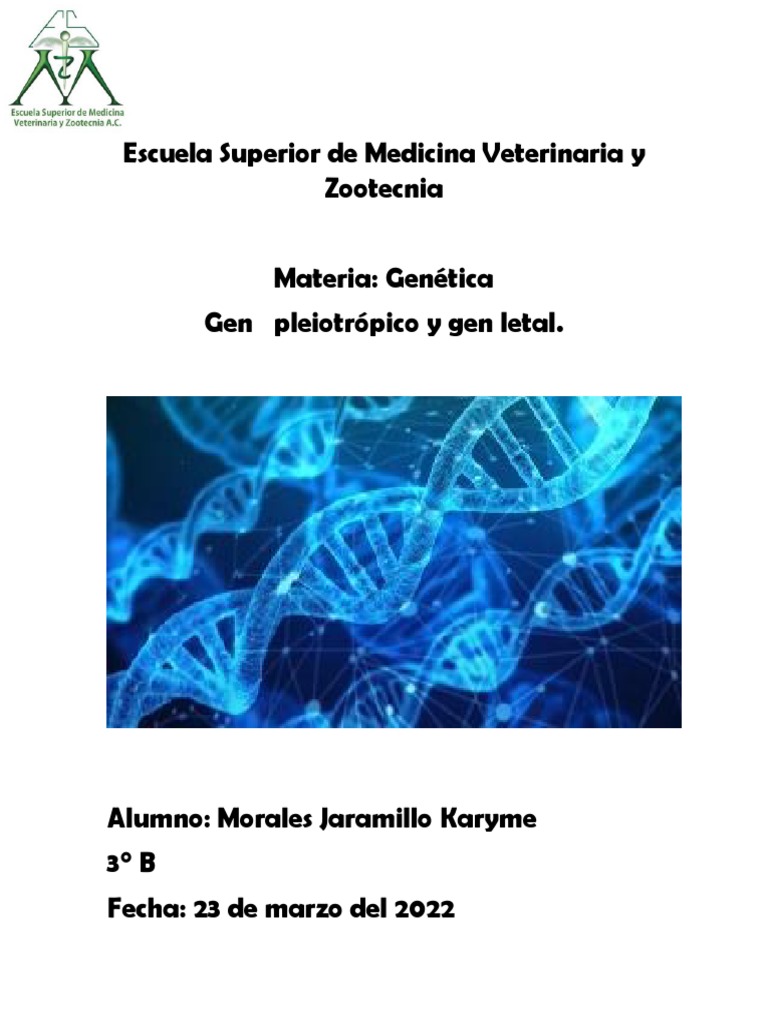 Gen Pleiotropico y Gen Letal | PDF