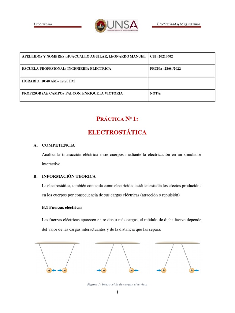 1 Electrostática - Actualizada 2021 | PDF | Electrostática | Electrón