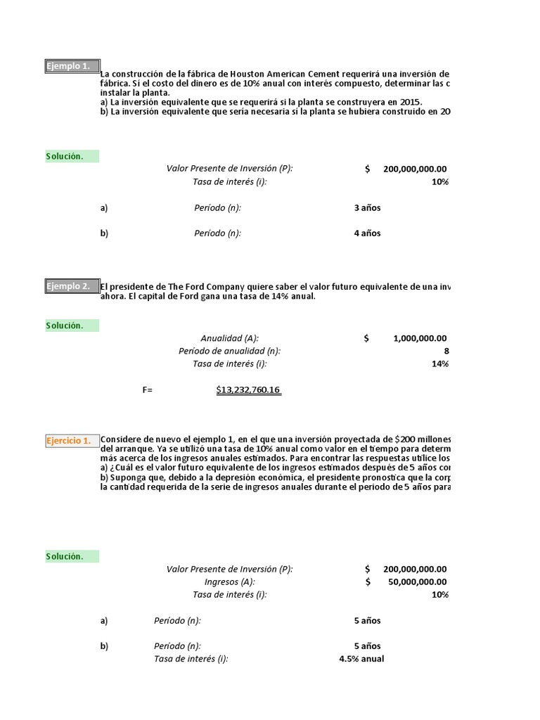 Ejemplos UNIDAD 2 Clase 3 | PDF | Inversiones | Economias
