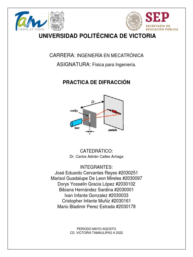 Diffraction Practice (Experimento) | PDF | Ligero | Difracción