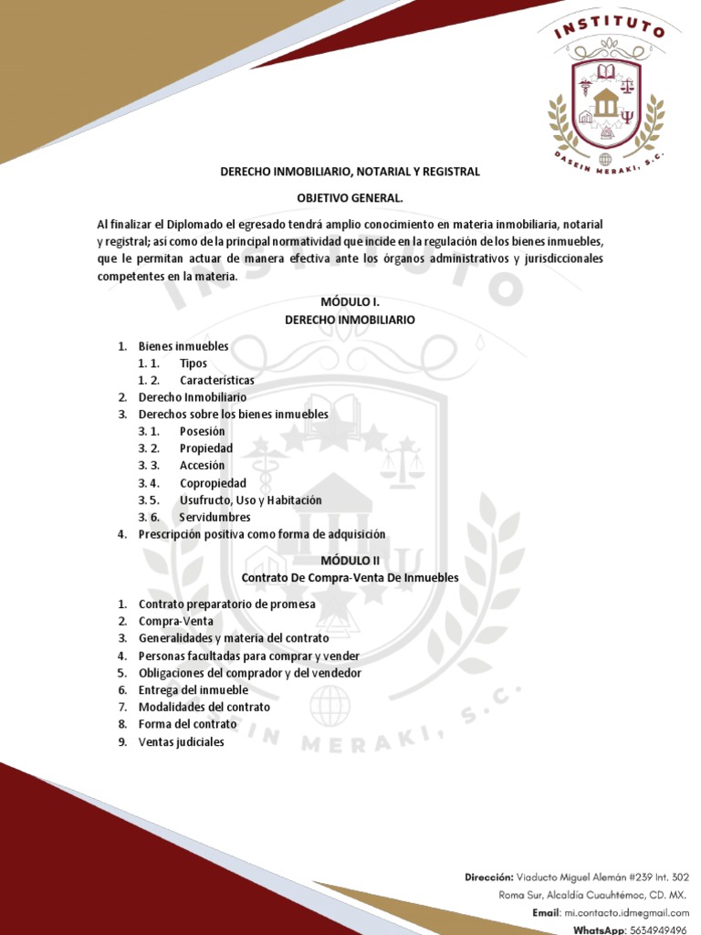 Programa Derecho Inmobiliario, Notarial y Registral-M | PDF | Justicia | Crimen y violencia