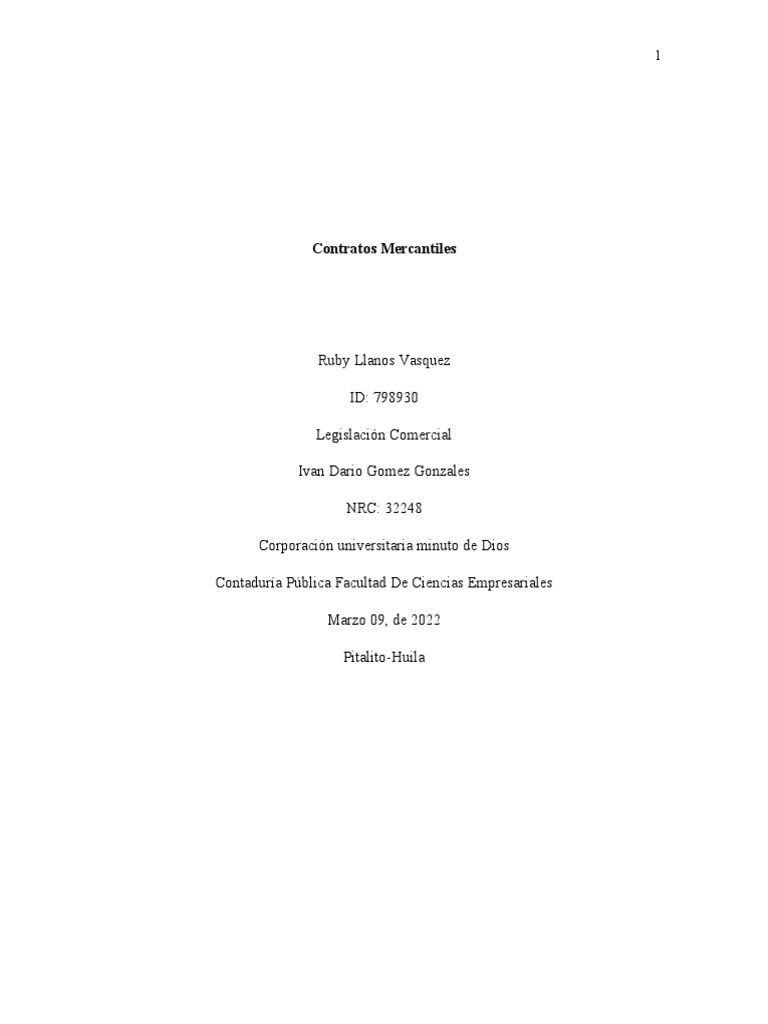 Contratos Mercantiles | PDF | Justicia | Crimen y violencia