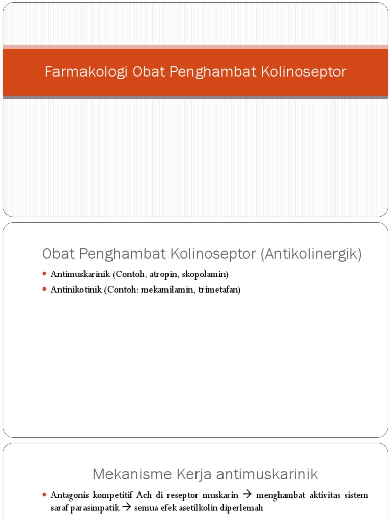 Mekanisme dan Contoh Obat Antikolinergik | PDF | Kesehatan Holistik
