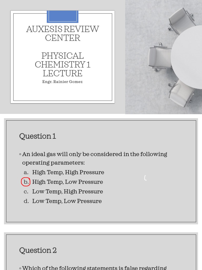Physical Chemistry Lecture Notes | PDF | Gases | Water