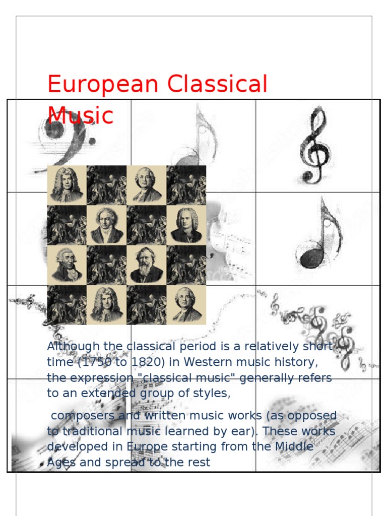 Overview of European Classical Music | PDF | Composers | Classical ...