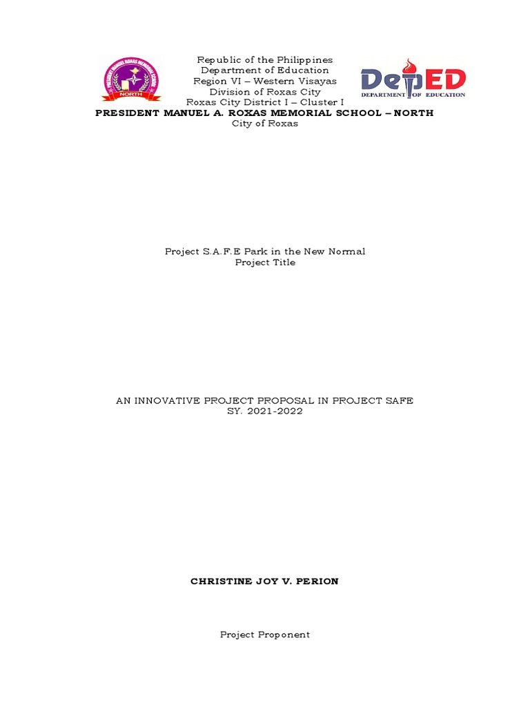 Project S.A.F.E Park Proposal | PDF | Schools | Teachers