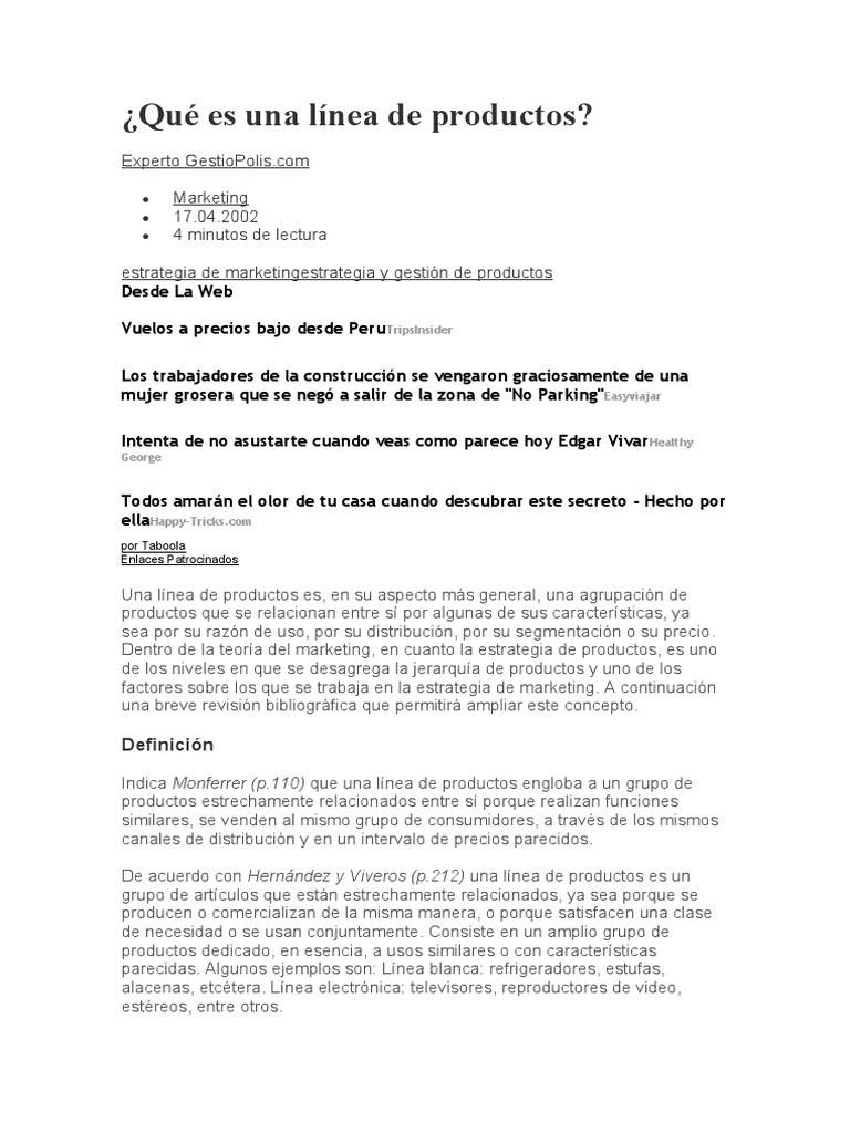 Qué Es Una Línea de Productos | PDF | Marketing | Marca