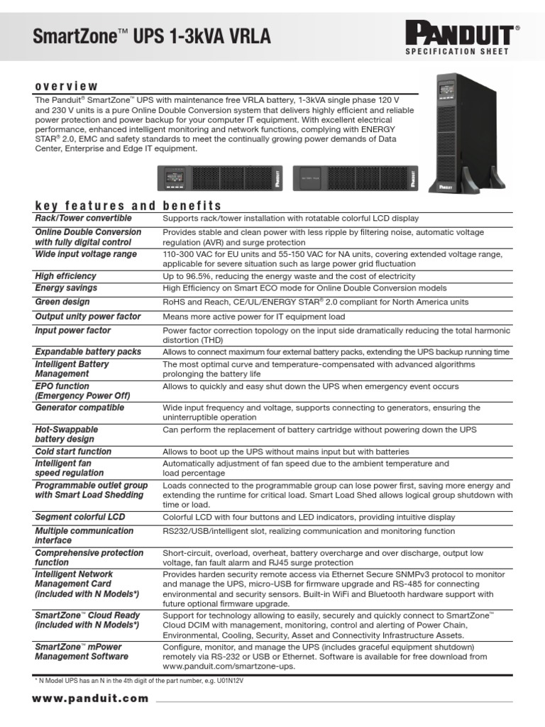 UPS - 1 - 3kVA - VRLA - Spec Sheet | PDF | Power Inverter | Electrical Engineering