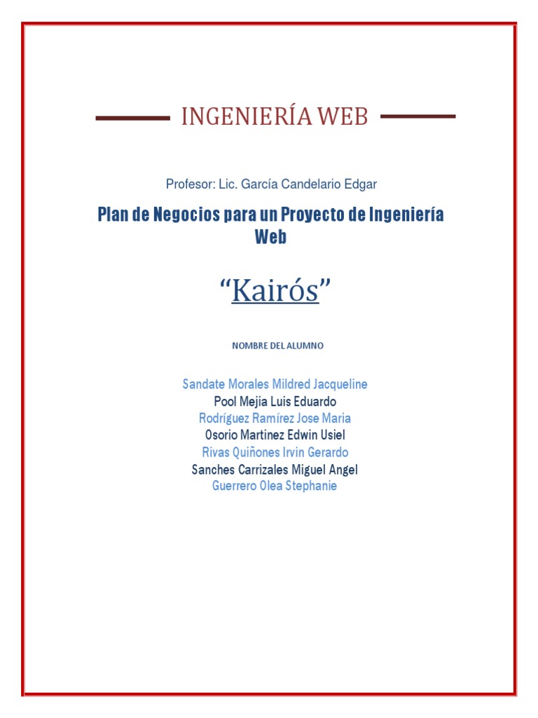 Proyecto Software KAIROS | PDF | Software | Ingeniería de software