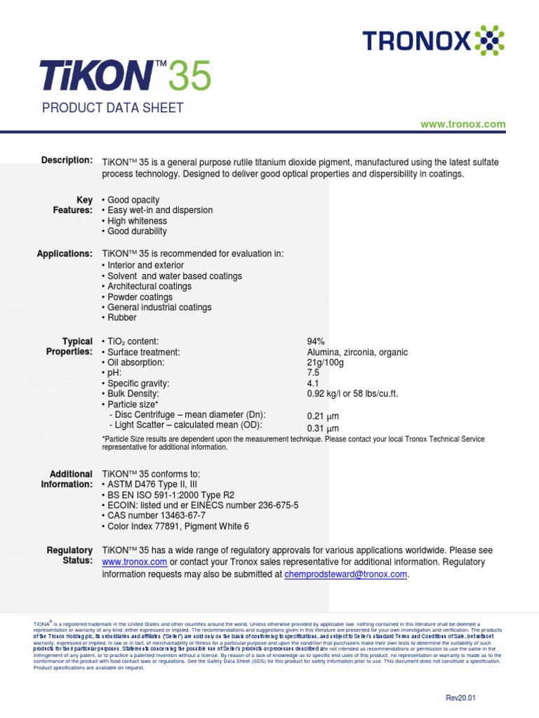 TiKON 35 1 | PDF | Titanium Dioxide | Materials