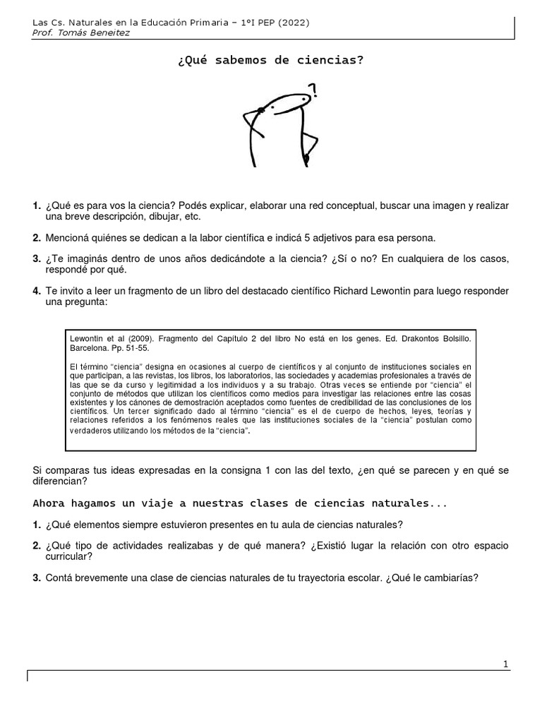 TP1 2022 - Que Sabemos de Ciencias | PDF
