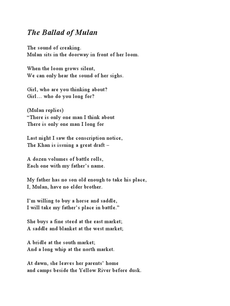 The Ballad of Mulan | PDF