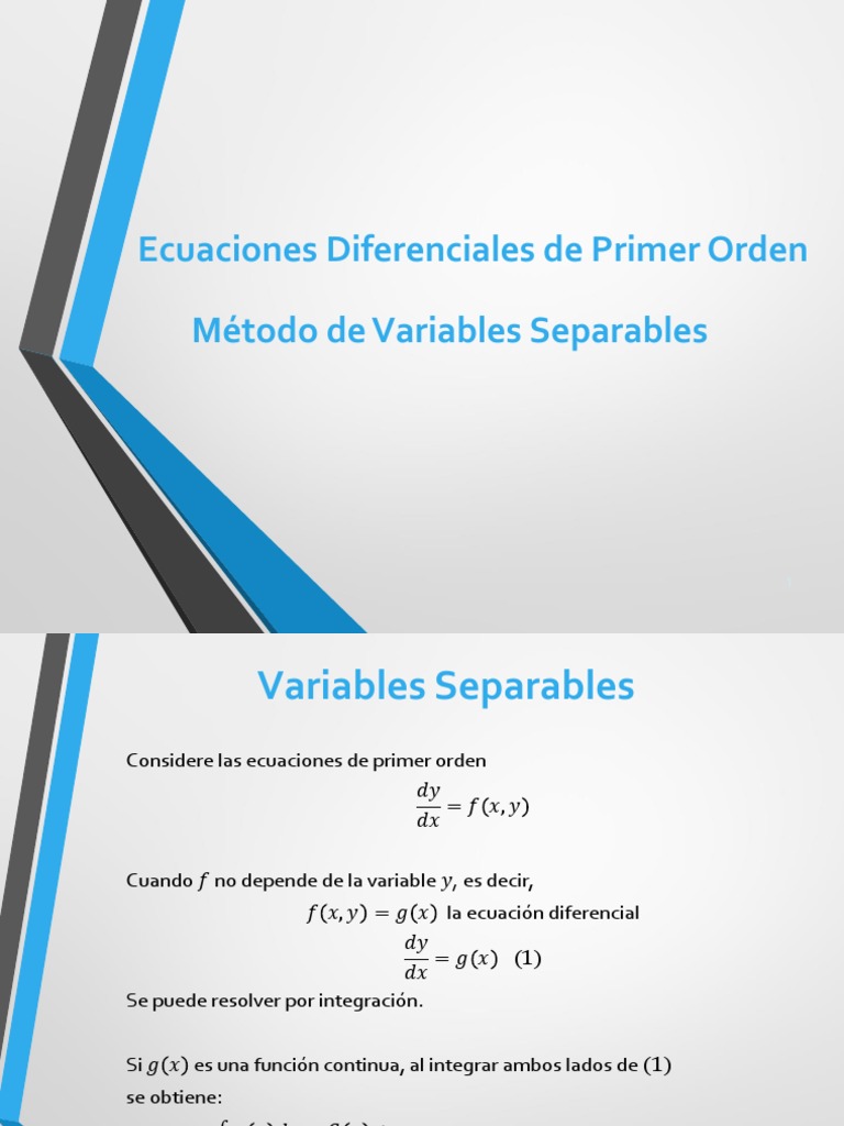 Variables Separables - EDO - 2020 | PDF | Ecuaciones | Ecuaciones diferenciales
