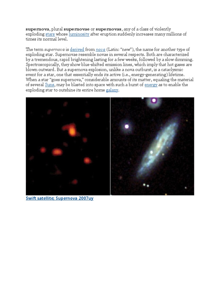 Supernova | PDF | Supernova | Stars