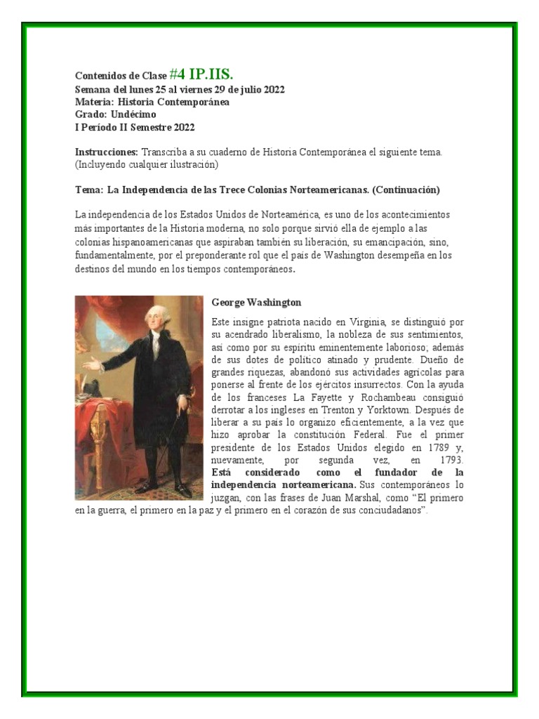 Contenidos de Clase #4 Historia Contemporánea 11mo.g. IP - Iis. Semana ...