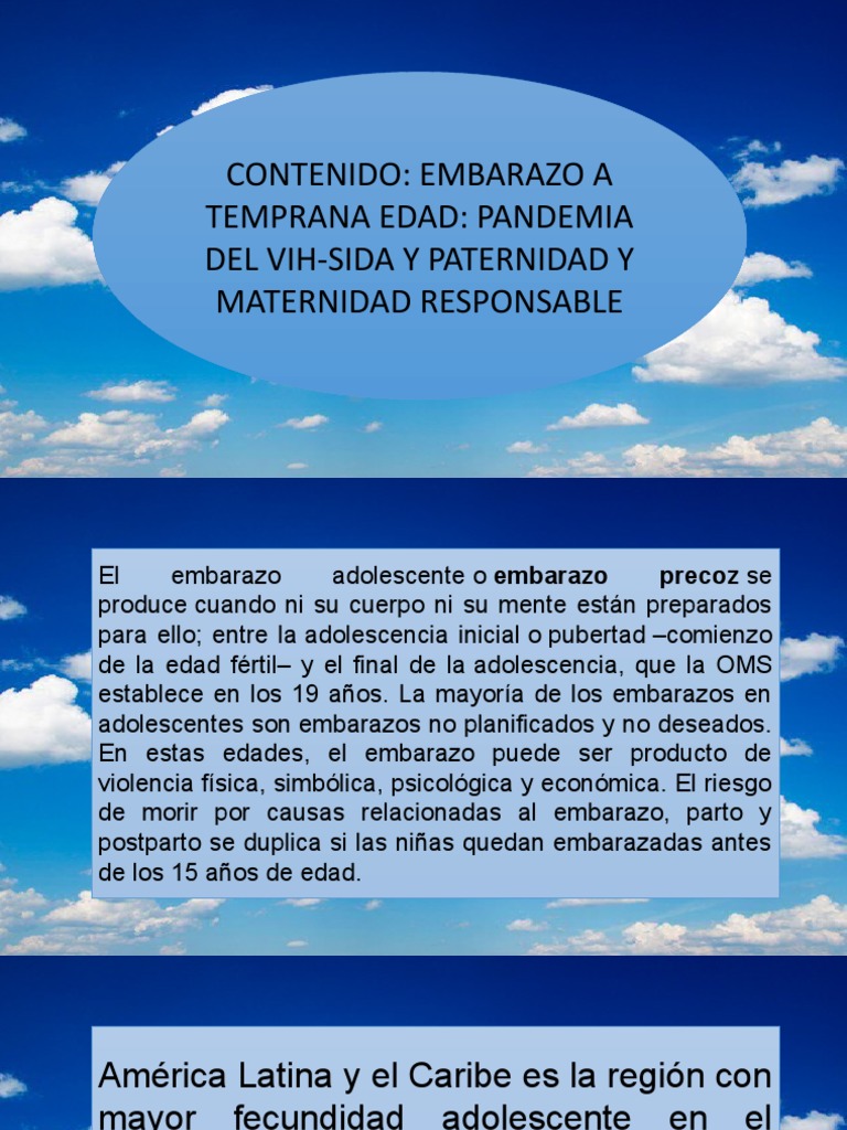 Embarazo A Temprana Edad Pandemia Del Vih-Sida y Paternidad y ...