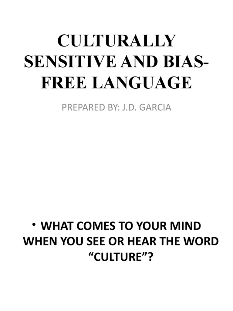 5 Culturally Sensitive and Bias Free Language | PDF | Disability | Gender