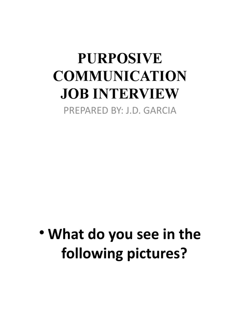 Purposive Communication - Job Interview | PDF | Job Interview | Cognition