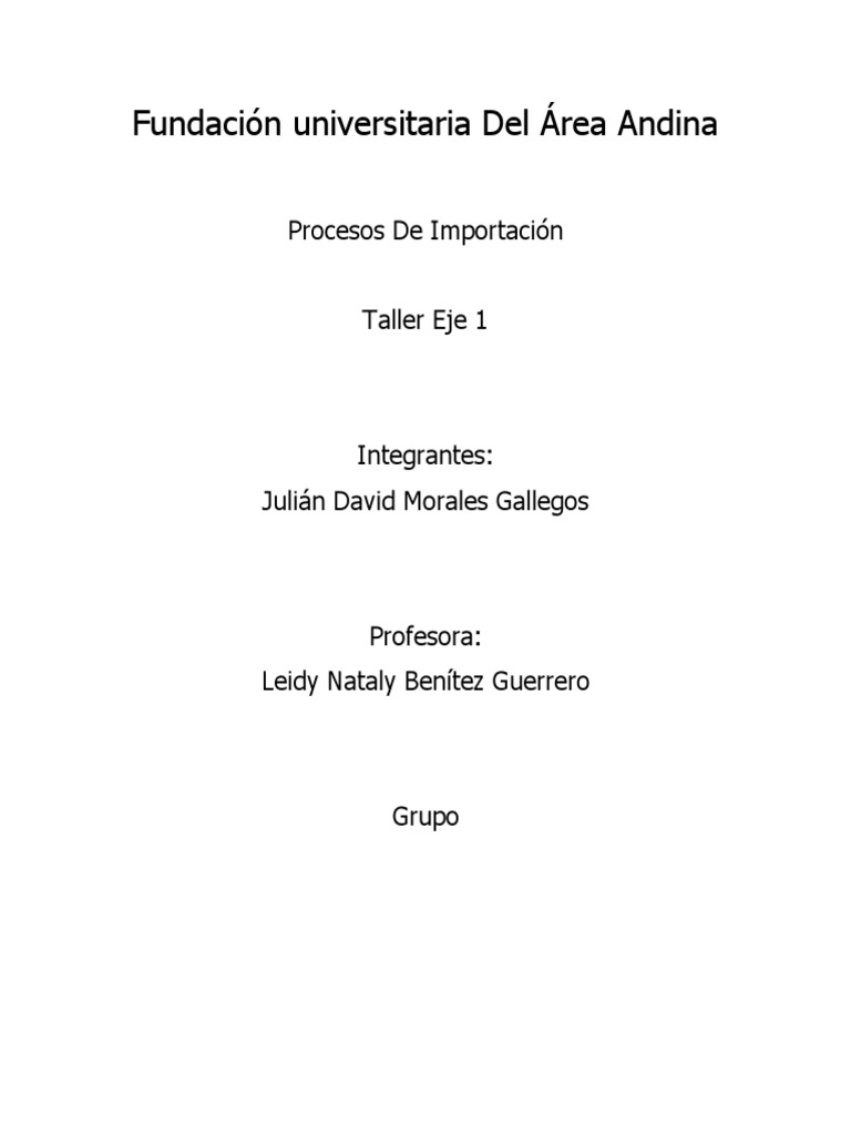 Procesos De Importacion Eje 1 Pdf Economias