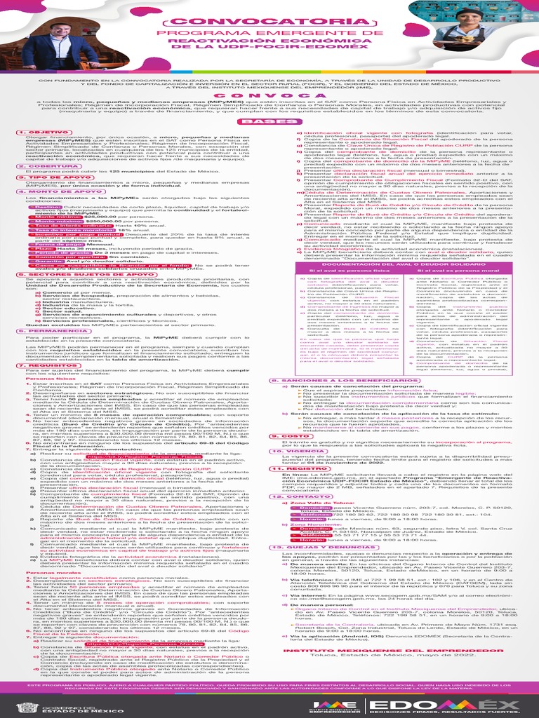 Convocatoria FOCIR 2022 VF | PDF | Pequeñas y medianas empresas | México