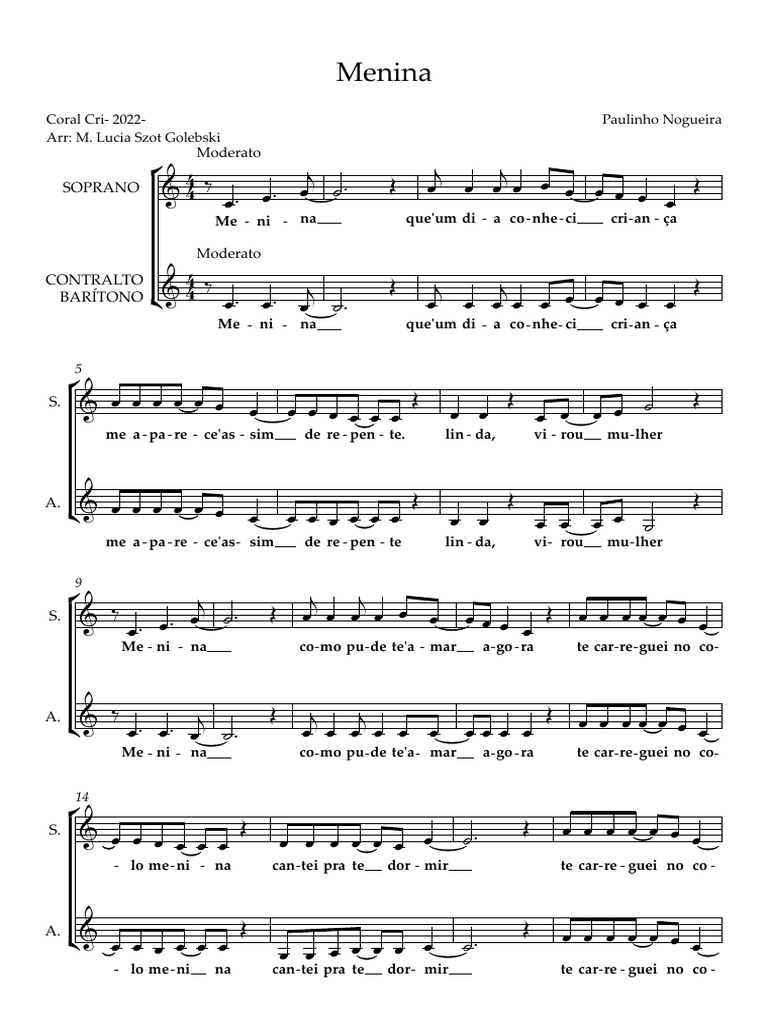 Menina - Partitura Completa | PDF