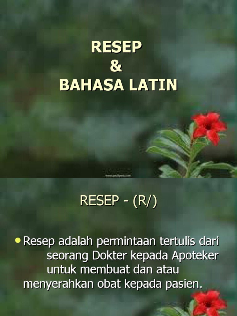 Resep & Bahasa Latin | PDF | Kesehatan Holistik