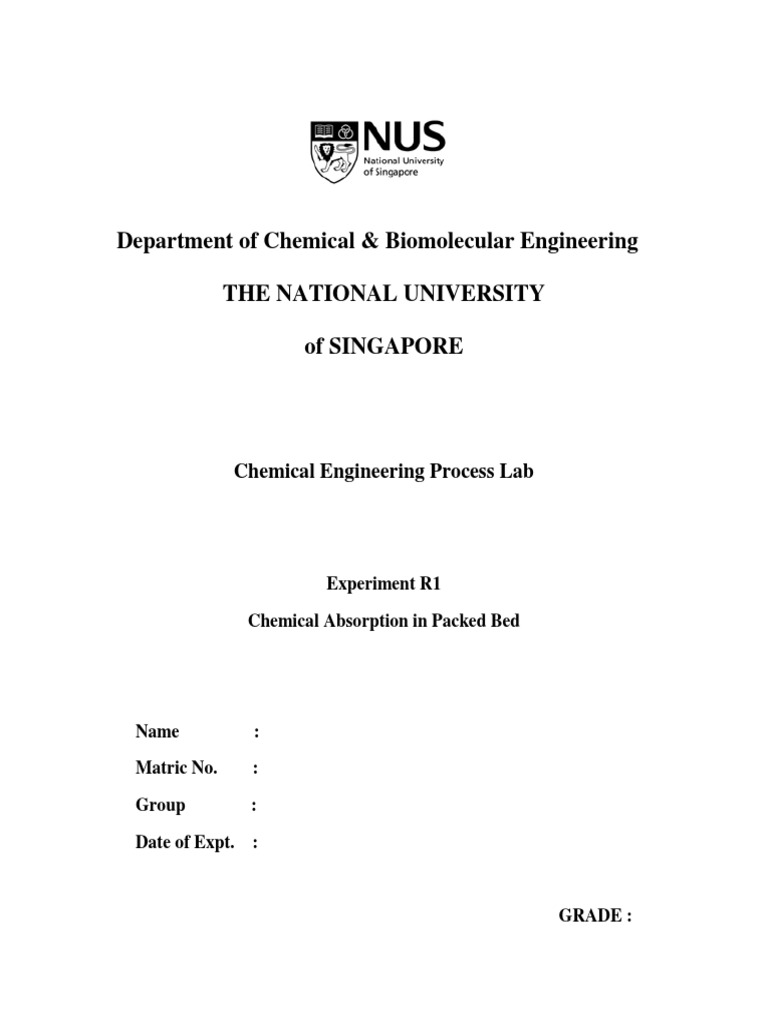 Chemical Absorption in Packed Bed Lab | PDF | Absorption (Chemistry ...