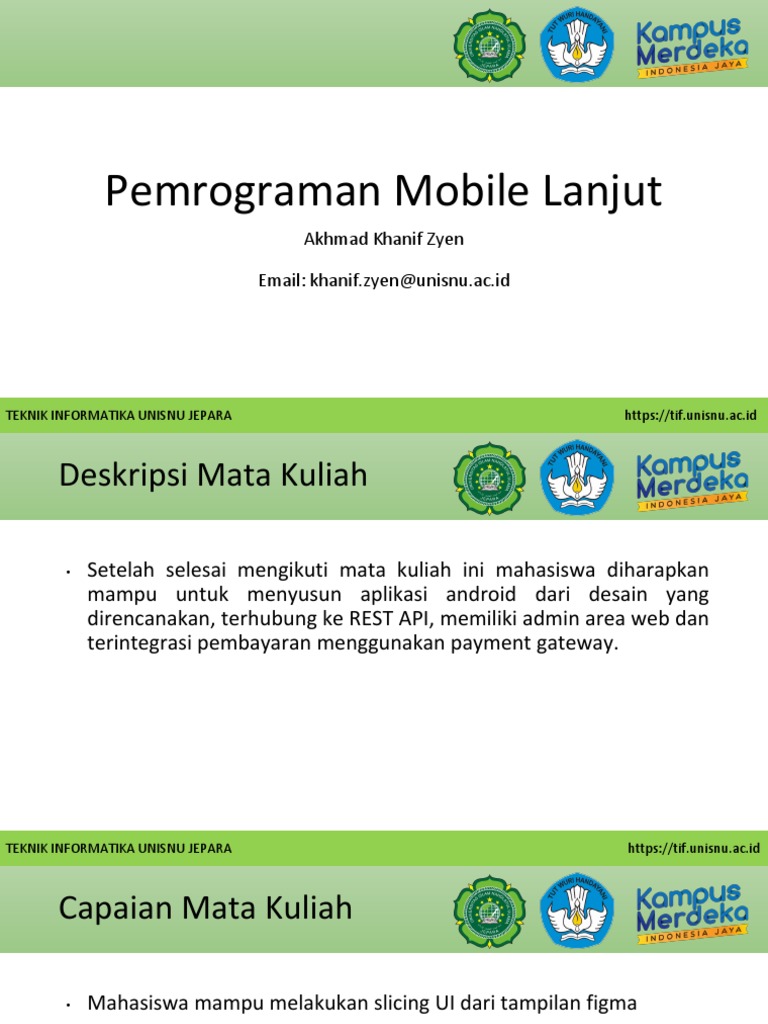 Pemrograman Mobile Lanjut Pertemuan 1 | PDF